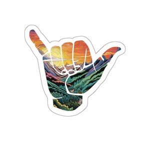 Shaka Mountain Sticker, Vintage Sticker, Outdoor Sticker, Ski Sticker ...