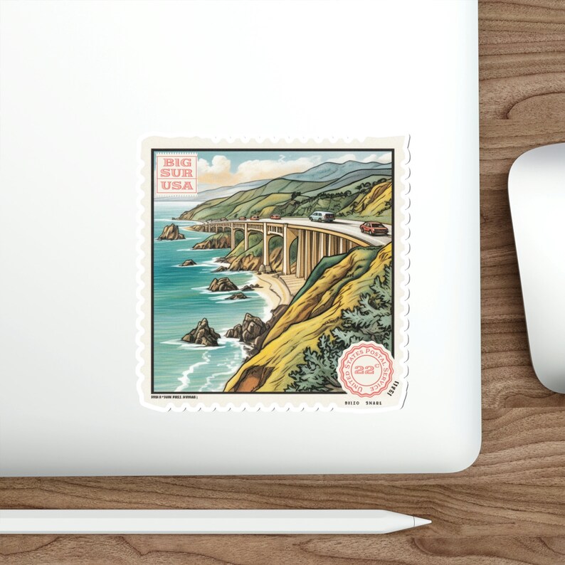 Vintage Big Sur California Highway 1 Stamp Sticker Vintage - Etsy