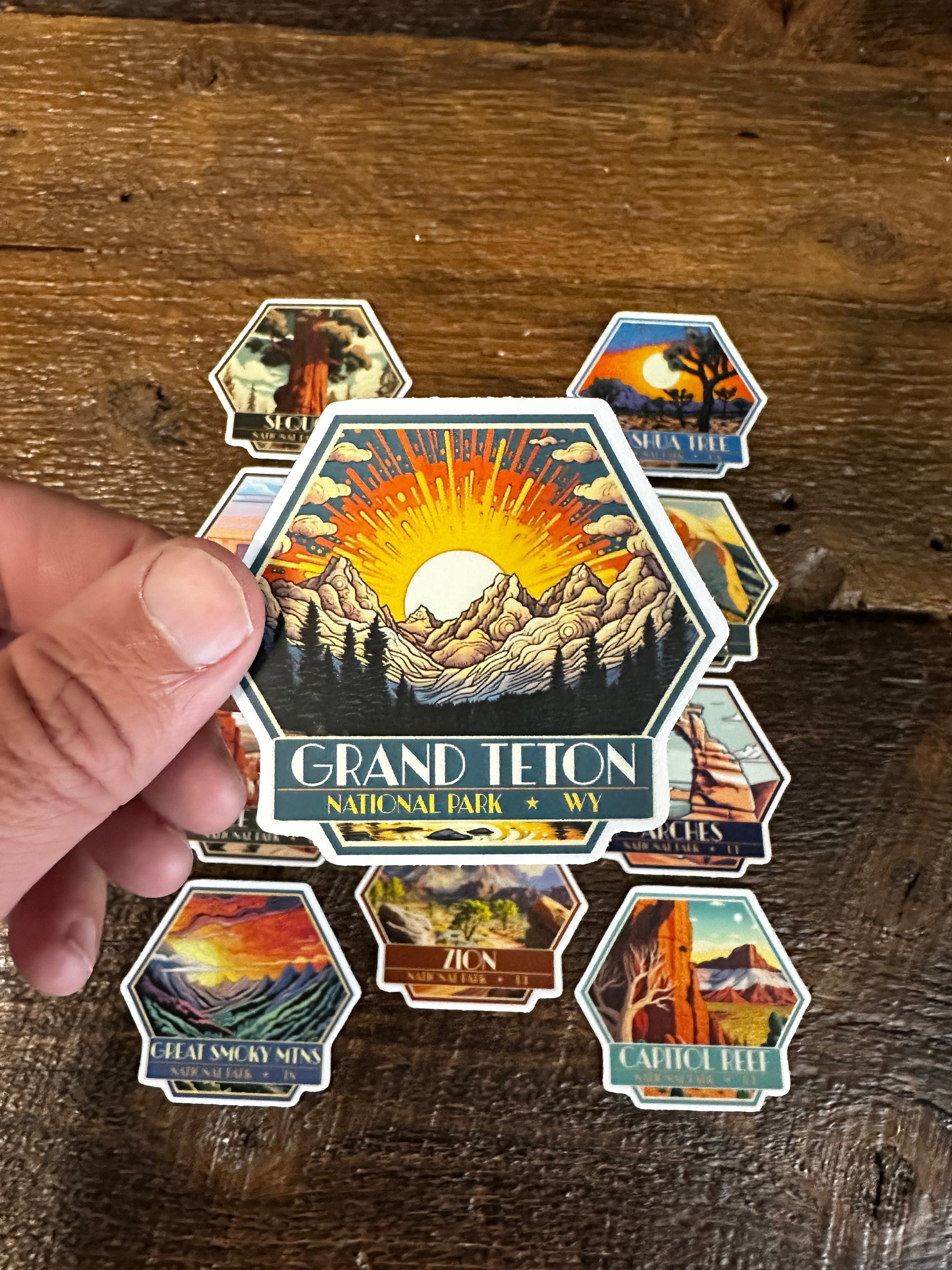 National Park Hexagon Sticker Collection Fun Design for Any Surface ...