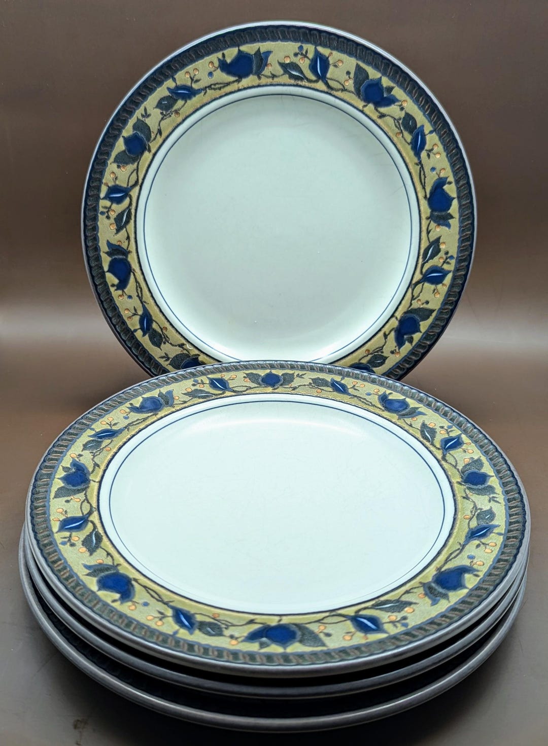 Vintage Mikasa Intaglio Series Arabella Design Four Dinner Plates. They ...