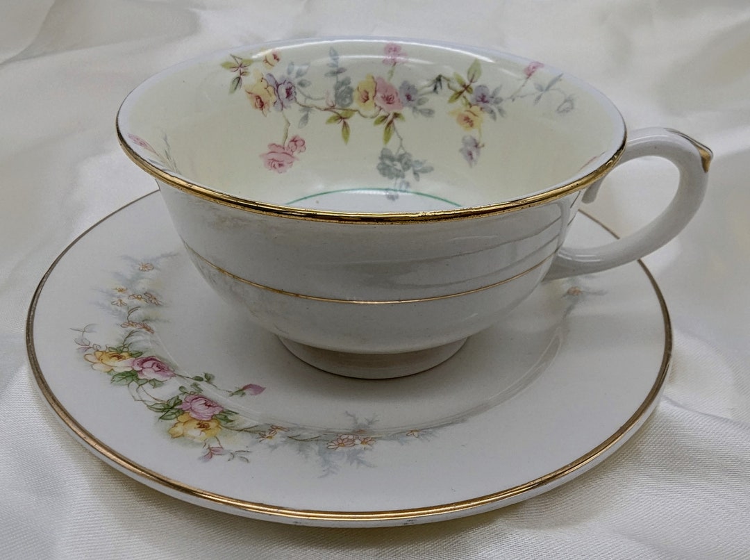 Vintage Bakerite Coffee Cup and Desert Plate. 22K Gold, Made in the USA ...