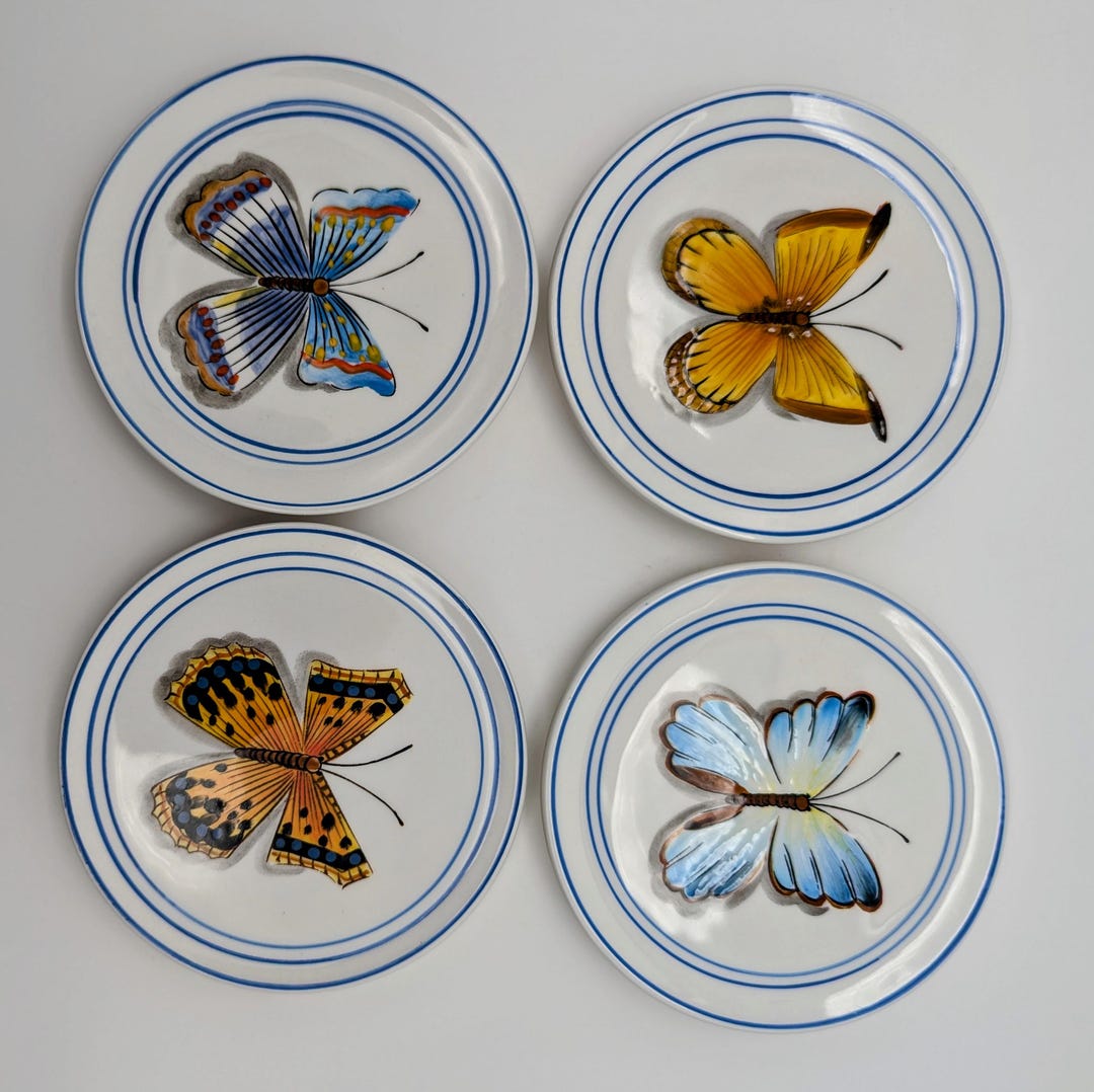 Set of Four Vintage Annie Danielson MWW Market Plates. Very Good ...
