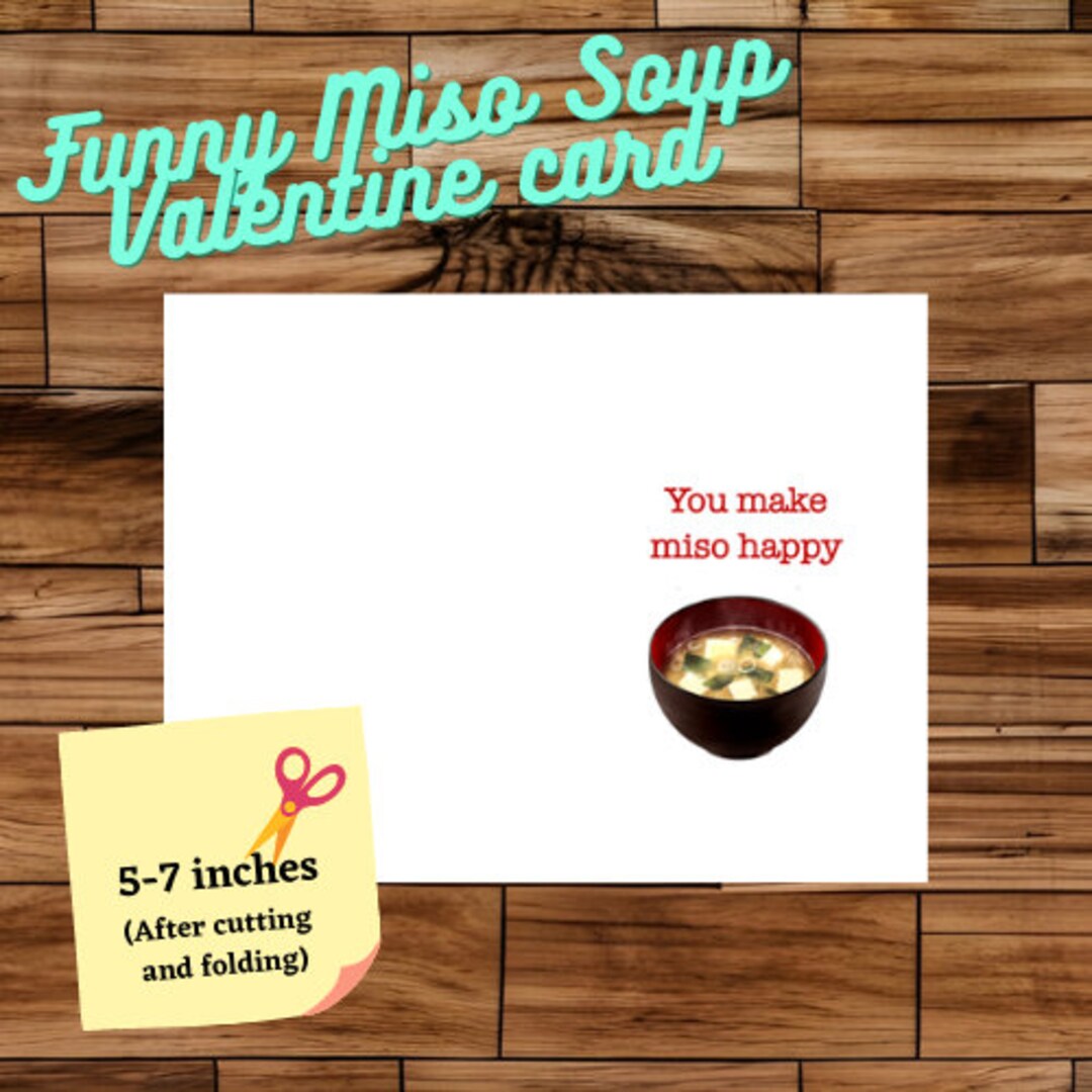 Printable Funny Miso Soup Valentine Card PDF PNG 5x7 - Etsy