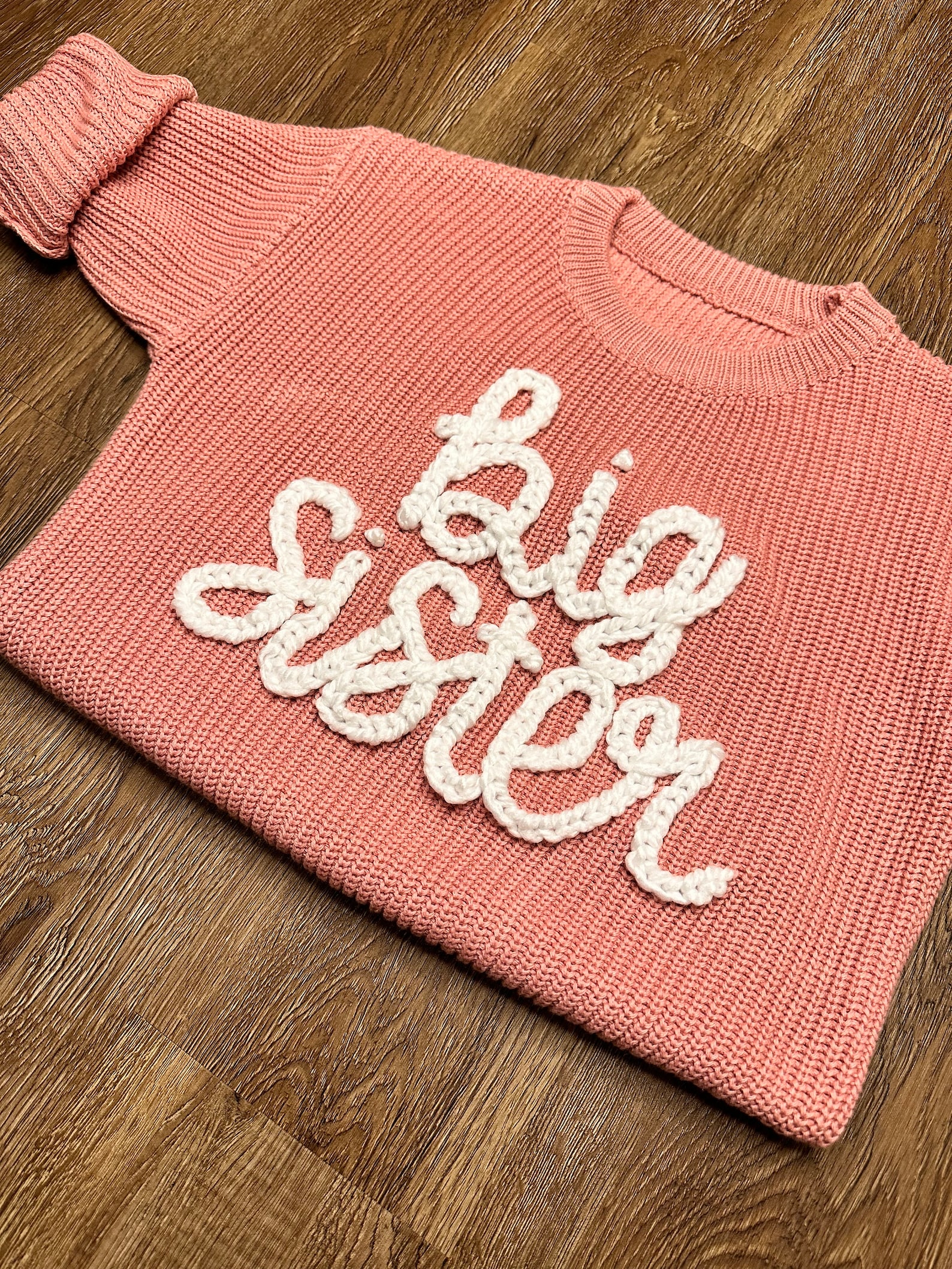 Chunky Hand Embroidered Big Sister Sweater - Etsy