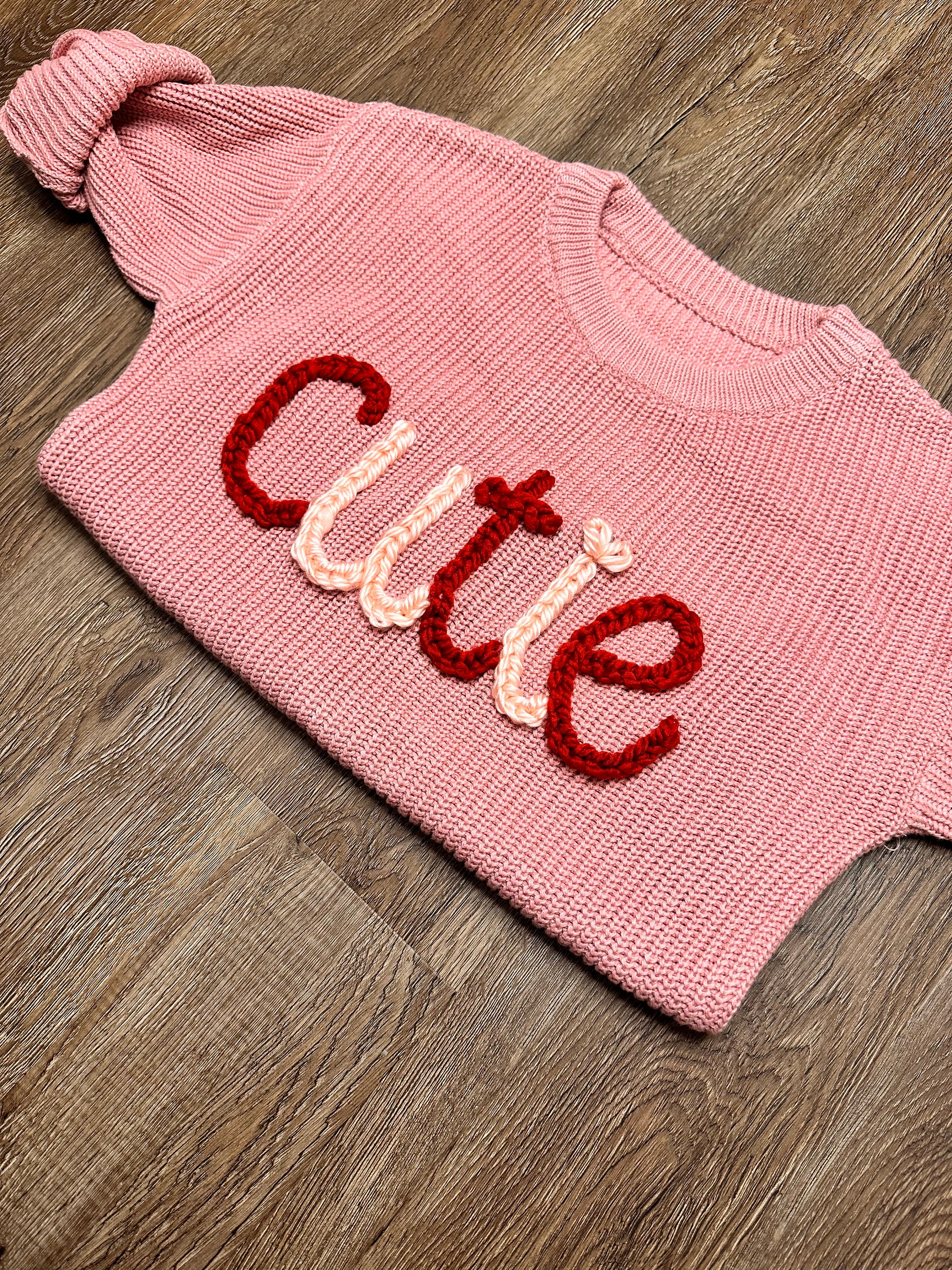 Chunky Hand Embroidered Cutie Sweater - Etsy