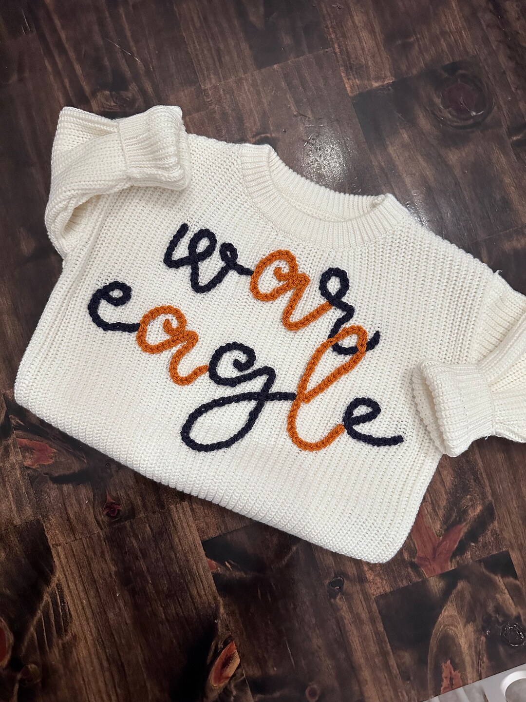 Chunky Hand Embroidered Game Day Sweater - Etsy