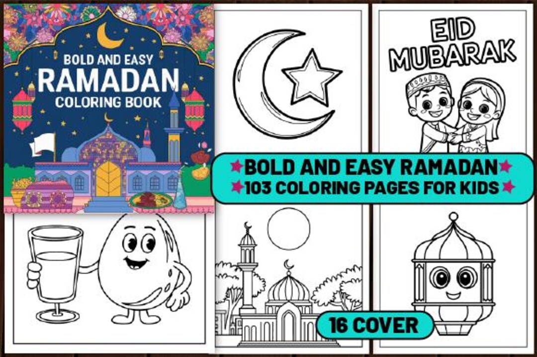 Ramadan Coloring Pages for Kids, Digital Printable Islamic Coloring ...