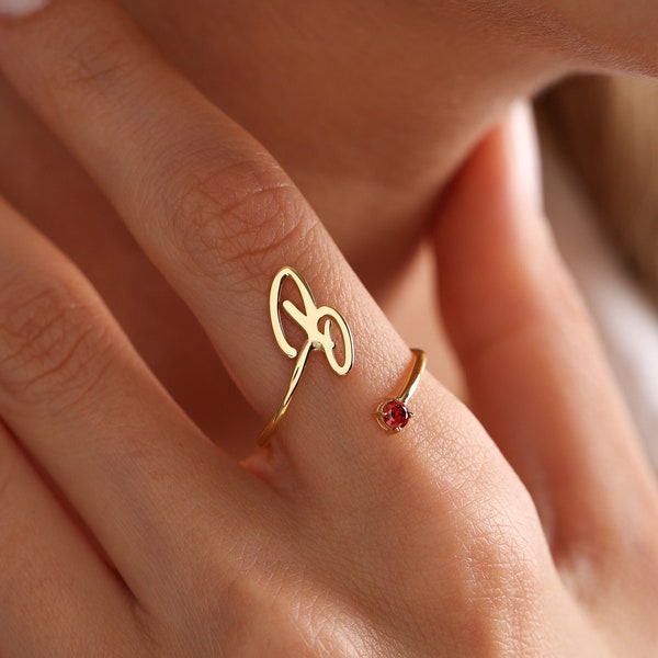 Letter Ring - Etsy