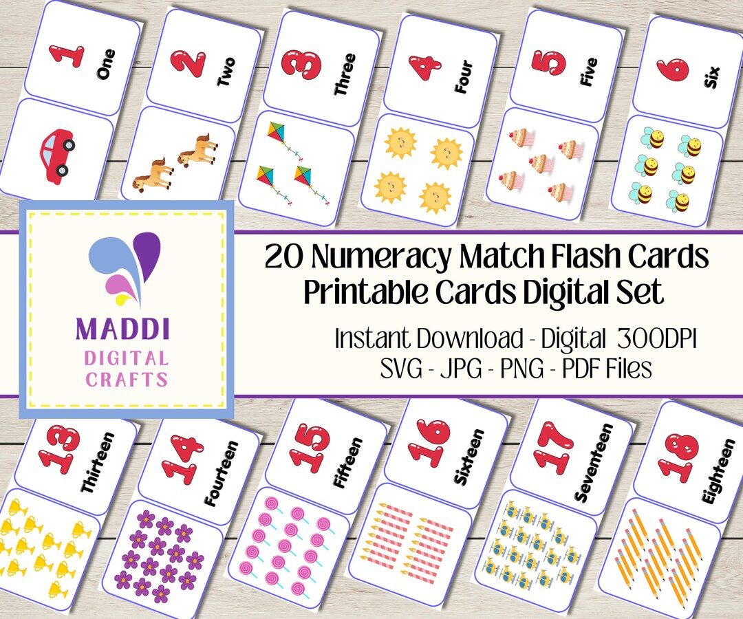 Counting Digital Childrens Downloadable Learning Numbers Flash Cards ...