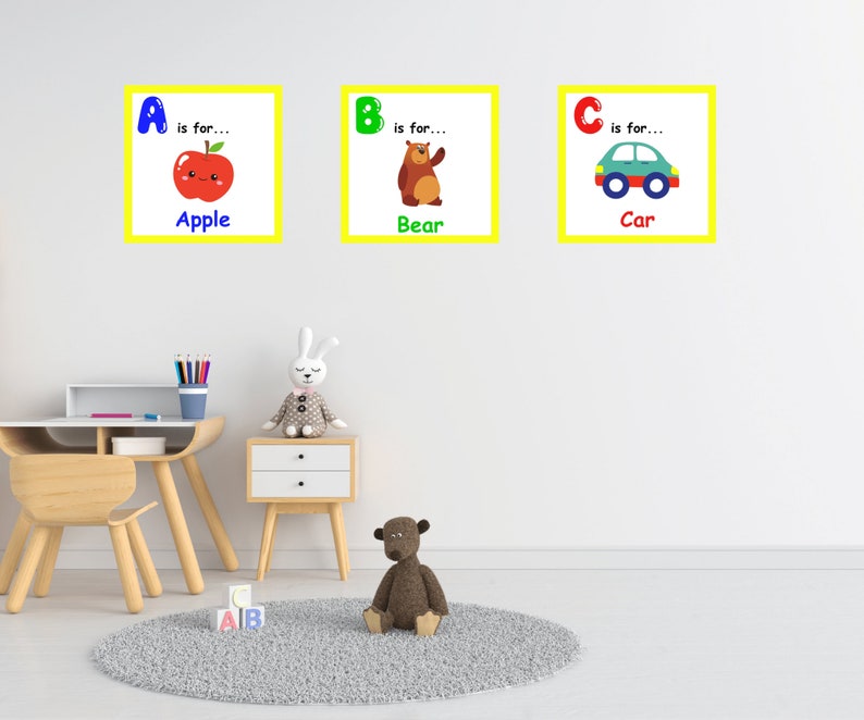 Alphabet Posters Digital Downloadable Learning Flash Cards Printable ...