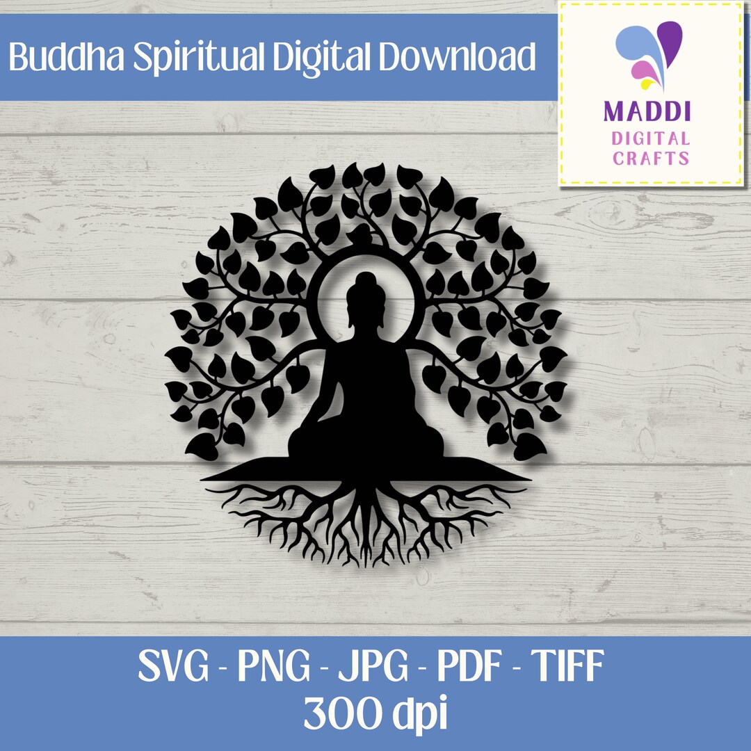 Buddha Vector Illustration Digital Embellishment Buddhist Tree Clip Art ...