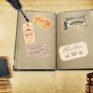 Vintage Labels Scrapbook Printable Tickets Junk Journal Embellishments ...