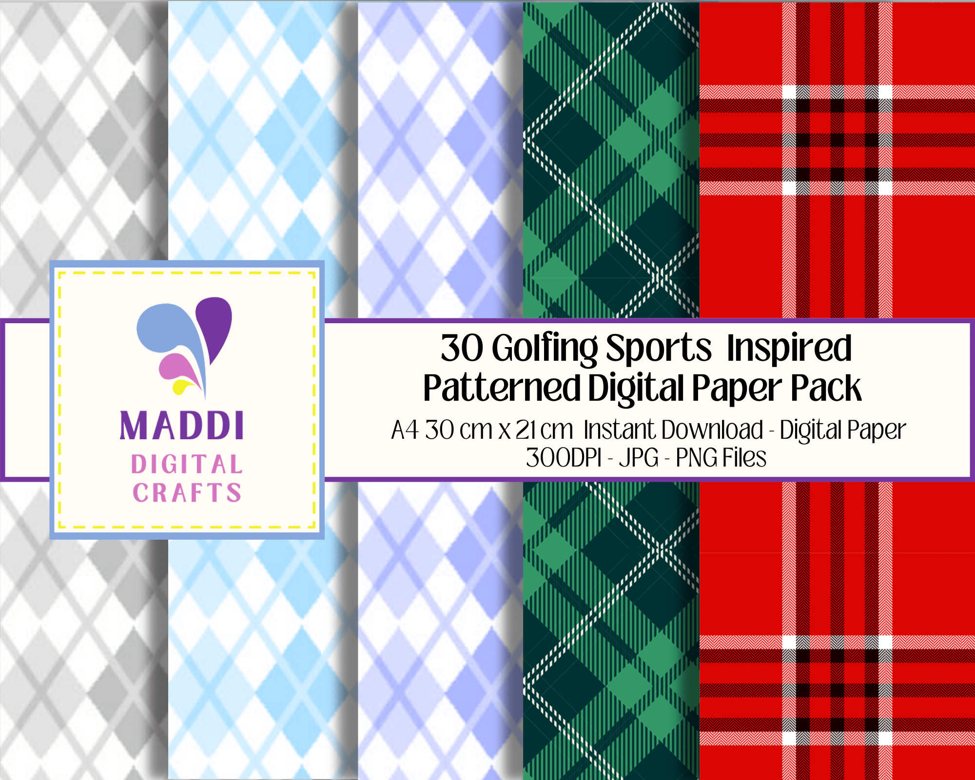 Golf Sports Themed Digital A4 Downloadable Paper Golfing Printable ...