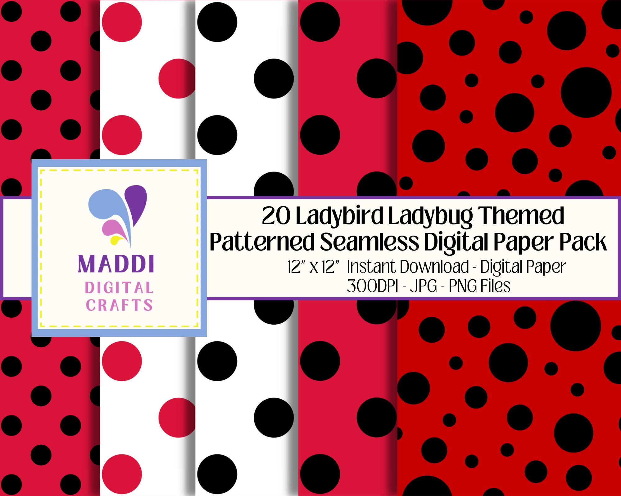 Ladybird Theme Printable Paper Pack Ladybug Patterned Digital - Etsy ...
