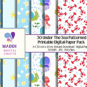 Sealife Themed Printable Paper Under the Sea Digital A4 Downloadable ...