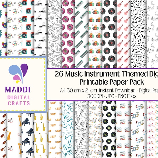 Music Theme Wrapping Paper - Etsy