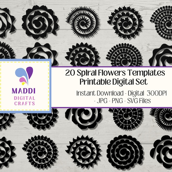 Spiral Flowers - Etsy