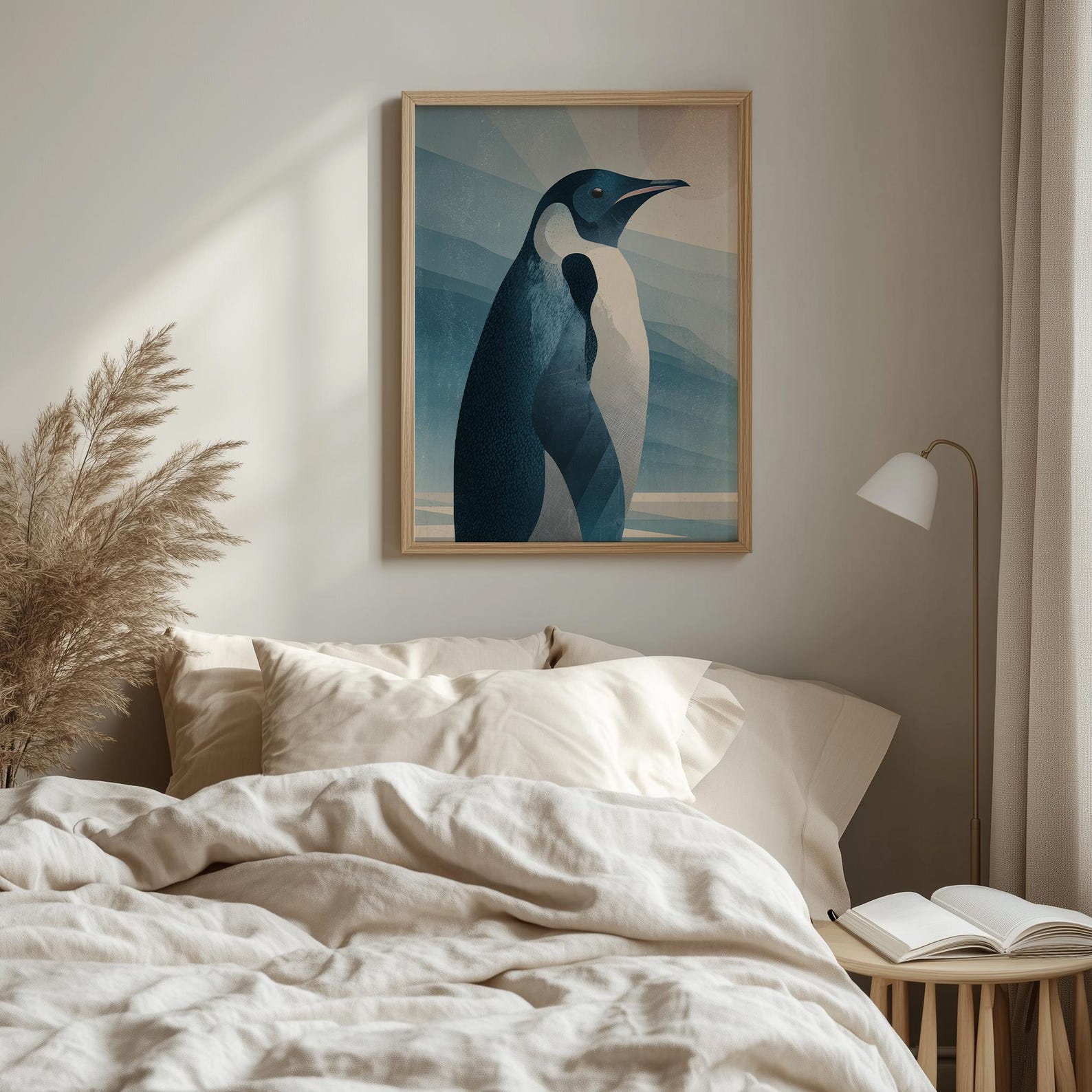 Retro Penguin Poster - Atomic Style Printable Wall Art, Stylized ...