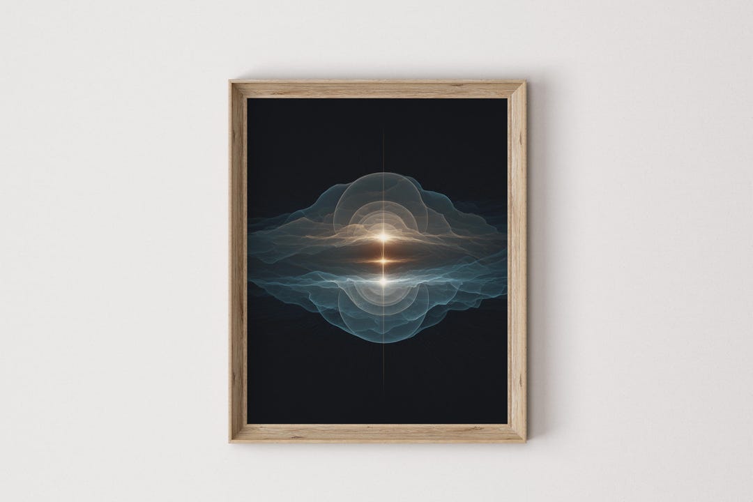 Printable Abstract Retro Atomic Style Wall Art - Elegant Framed Artwork ...