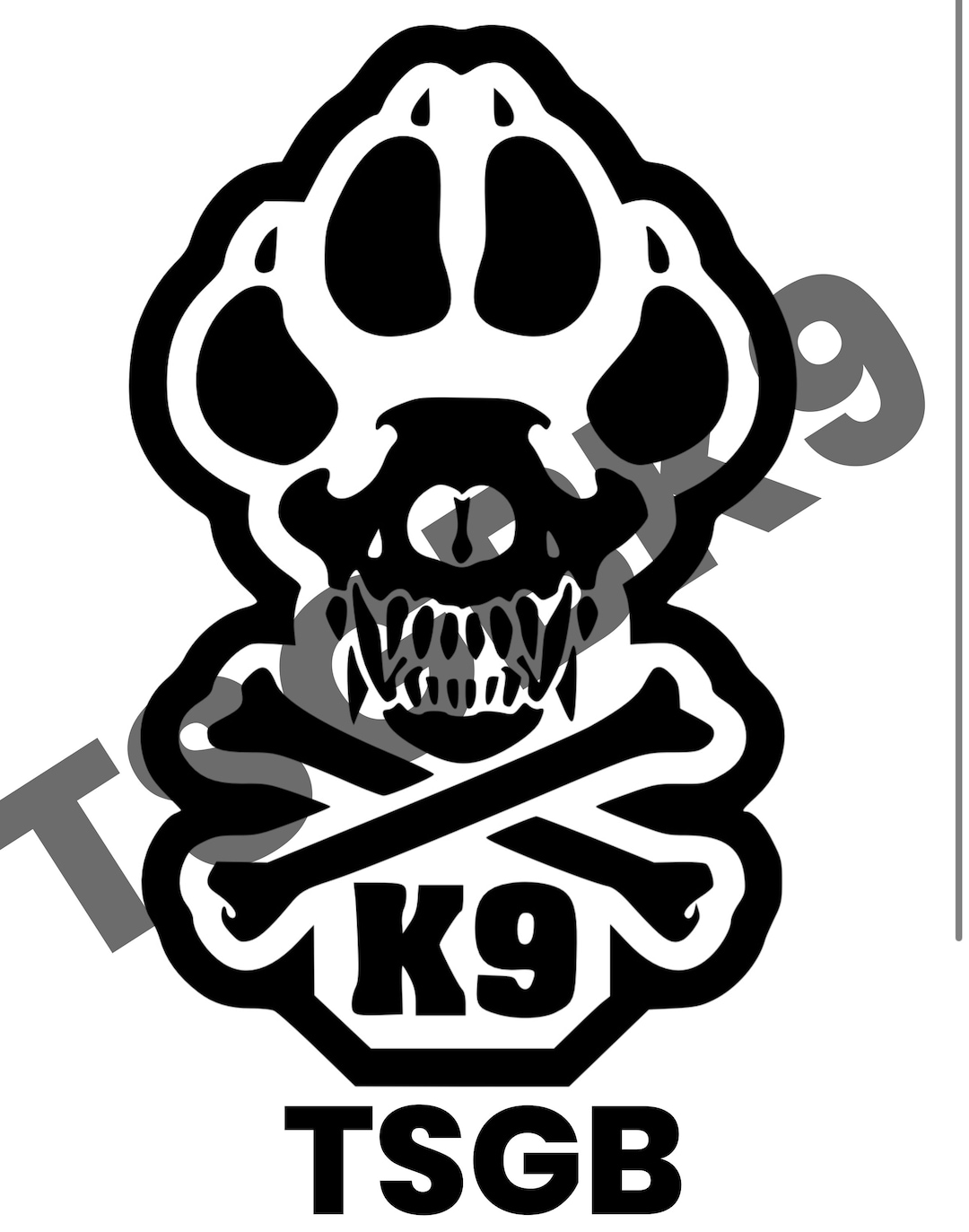 K9 Police/military Dog K-9 Paw Skull (SVG) - Etsy