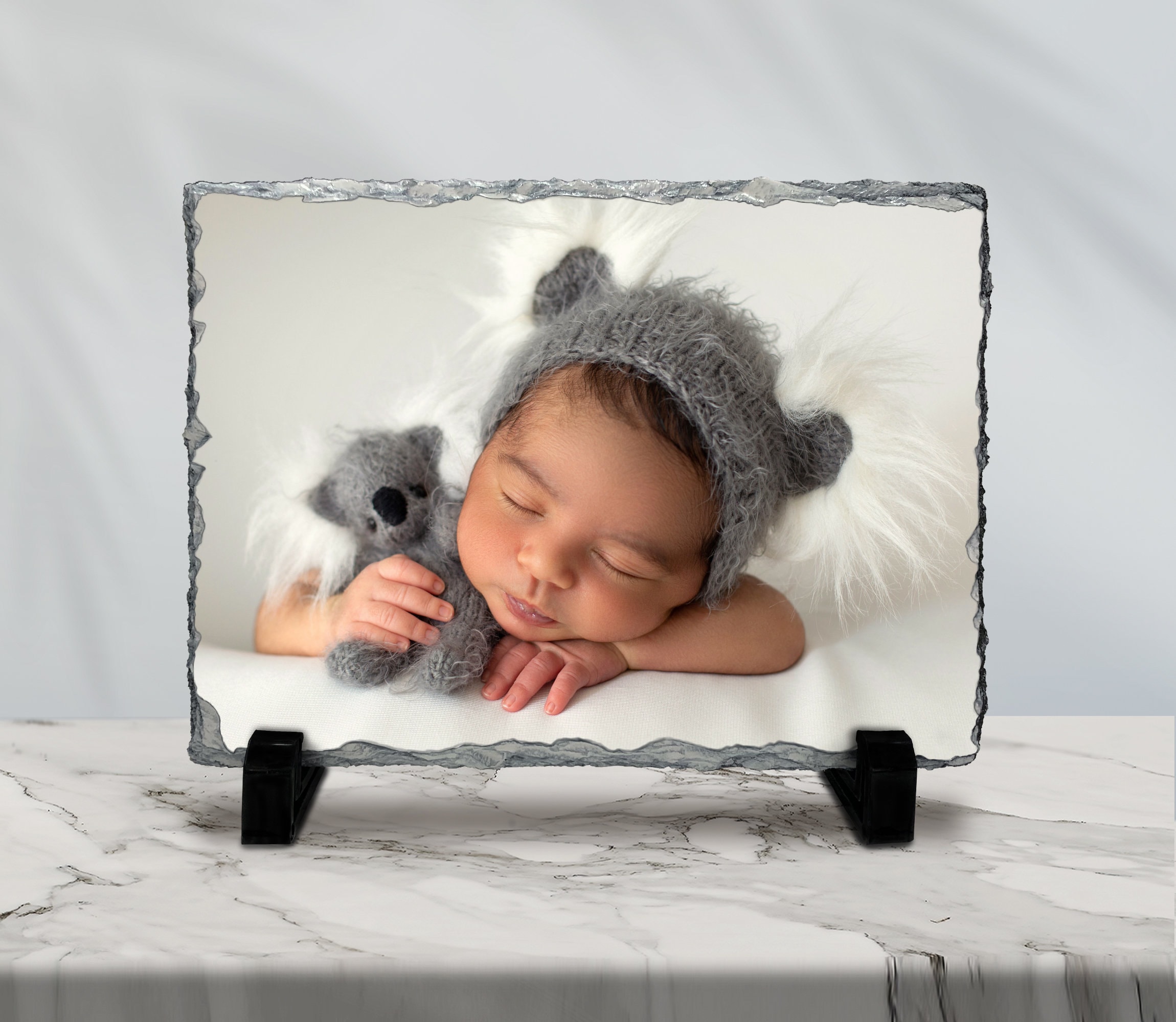 Personalised Photo Plaque, Photo Slate, Natural Slate Frame, Unique ...