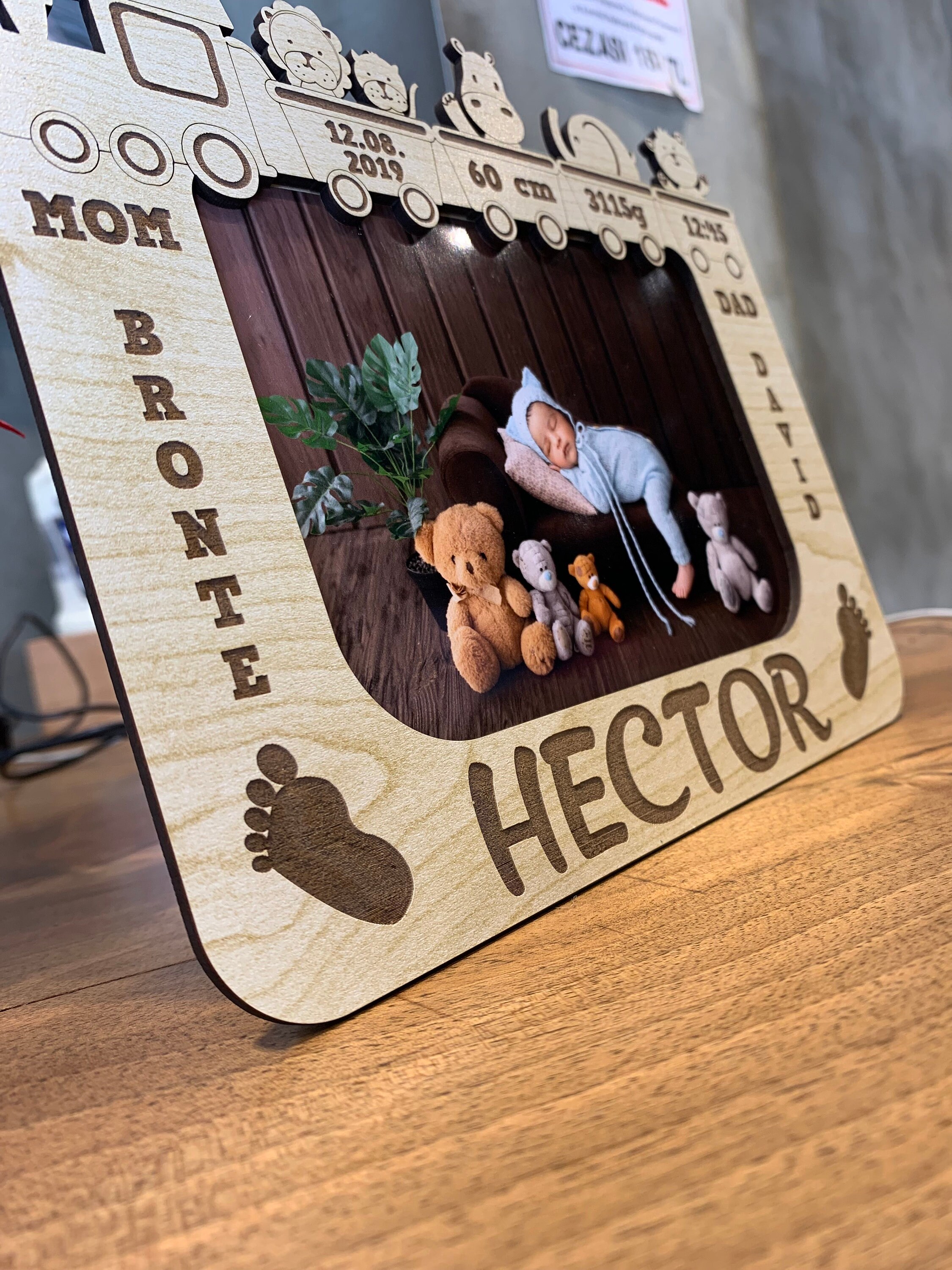 Baby Frames Personalized Photo Frame. Child Metrica. Baby Announcement ...