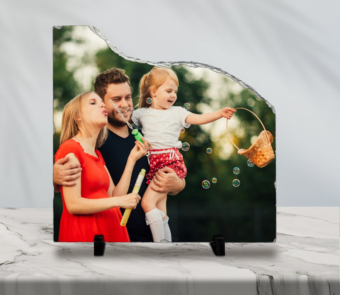 Personalized Photo Slate Plaque, Custom Anniversary Gift (11.8x11.8 ...