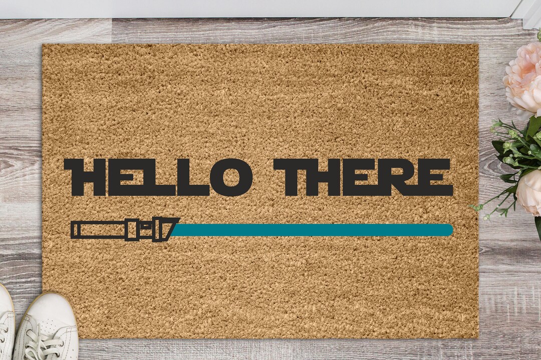 Star Wars Hello There Lightsaber Doormat , Disney and Star Wars Lovers ...