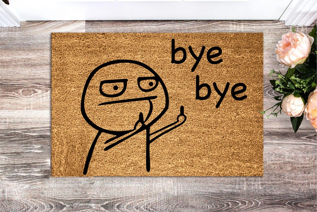 Funny Doormat Bye Bye Middle Finger Doormat, Sarcastic Welcome Mat ...
