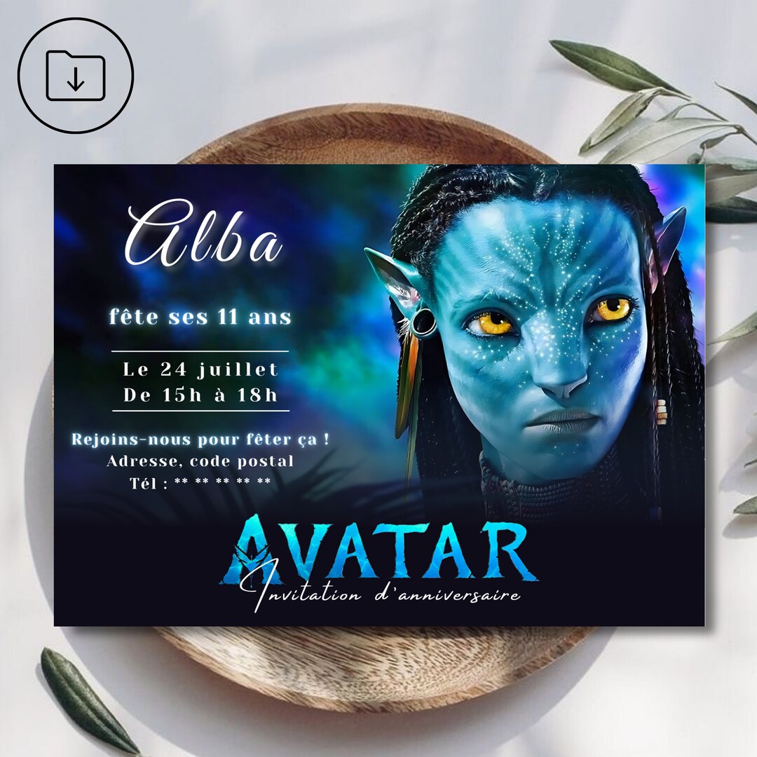 Customizable Avatar Birthday Card to Print Neytiri Customizable Avatar ...