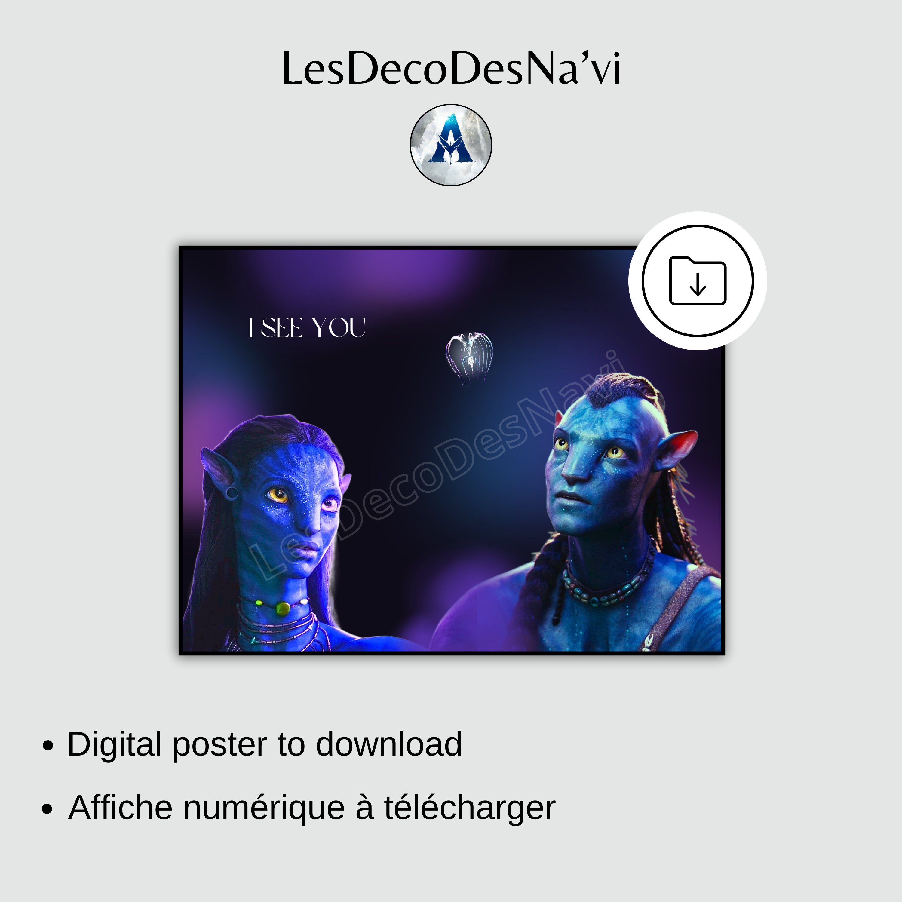Avatar Poster - Jake & Neytiri | Digital Print | Avatar Print | Wall ...