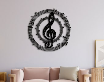 Metal Music Notes Wall Decor, Music Notes Wall Decor, Metal Wall Art ...
