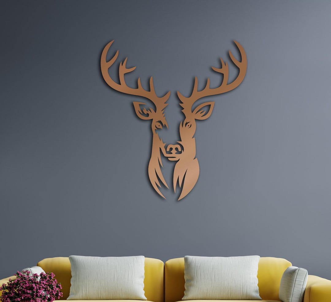 Deer Head Wall Art, Metal Deer Head Wall Art, Deer Lovers, Unique ...