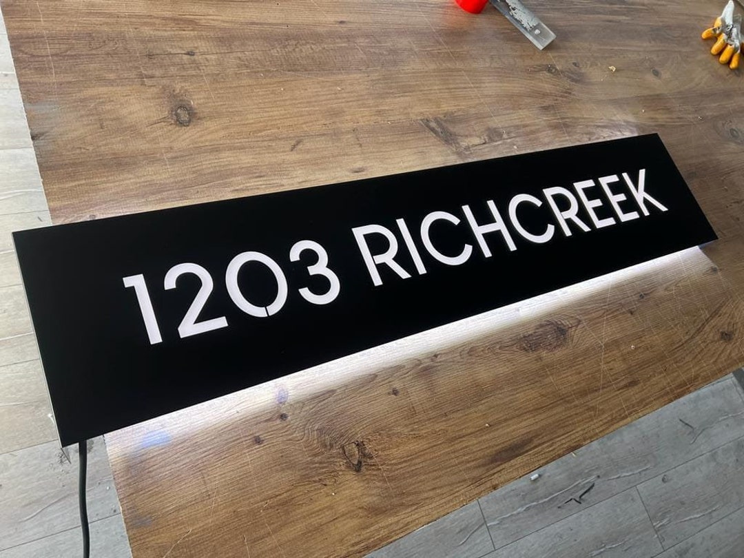 Custom Modern Contemporary Property Number Door Sign Plaque, Custom ...