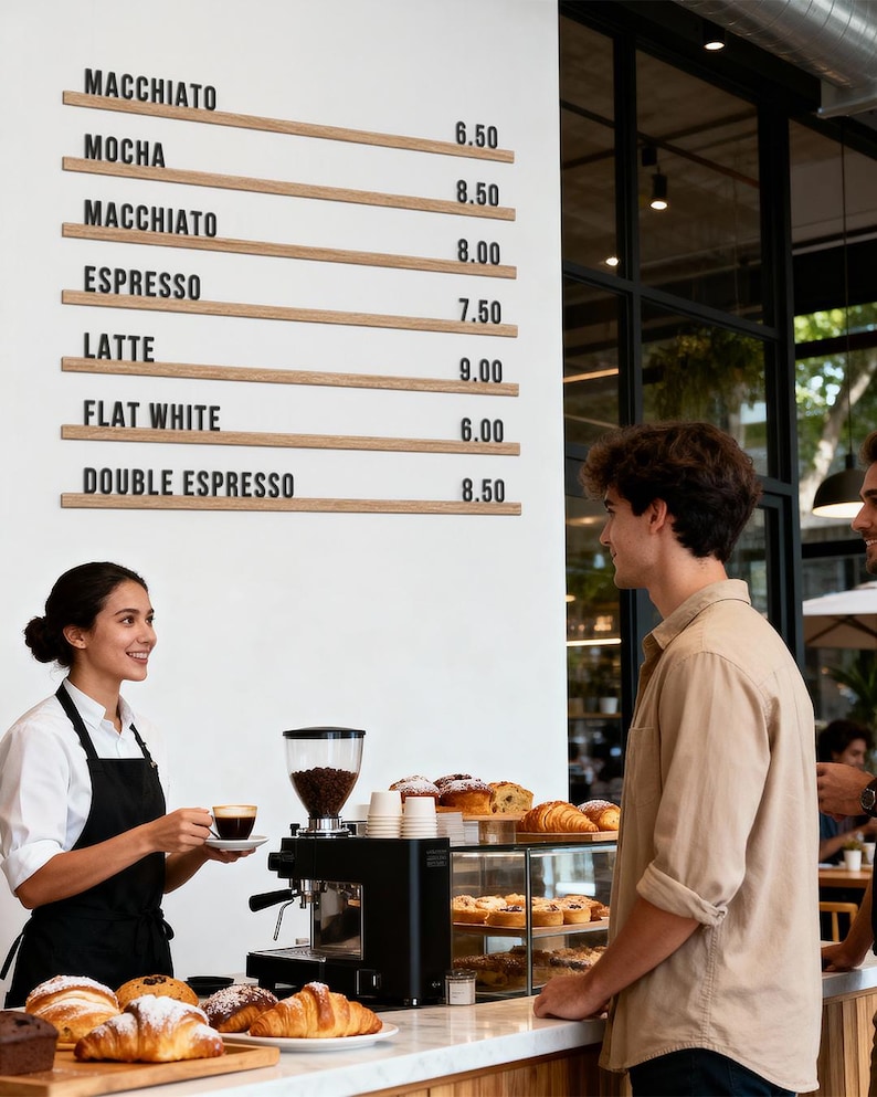 Rustic Wooden Wall Menu Board – Handmade Café & Restaurant Decor With ...