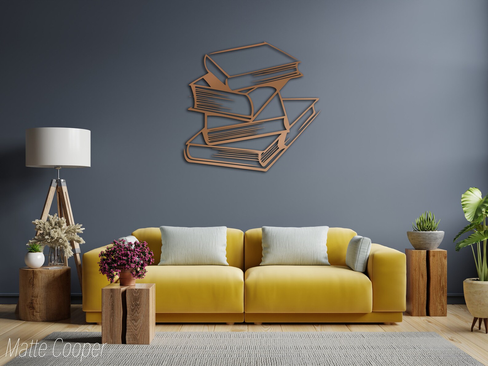 Metal Books Wall Art, Study Room Metal Wall Decor, Gift for Book Lovers ...