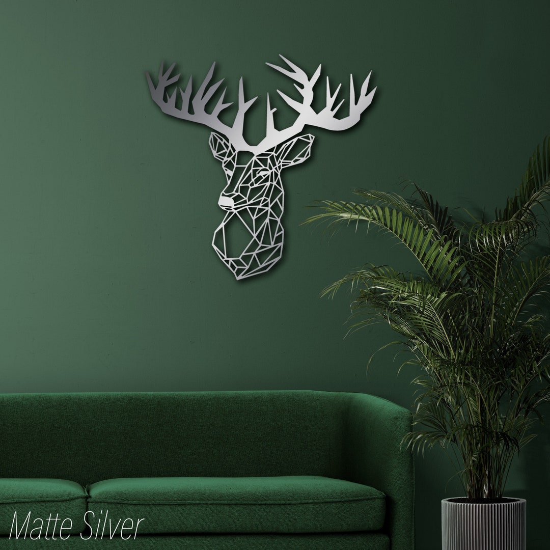 Geometric Deer Head Wall Art, Metal Deer Wall Decor, Metal Wall Decor ...