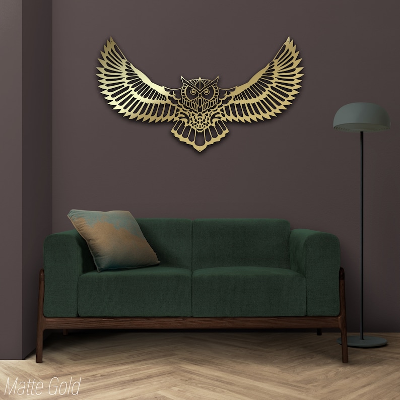 Large Owl Metal Wall Art, Metal Owl Wall Art, Metal Wall Decor, Metal ...