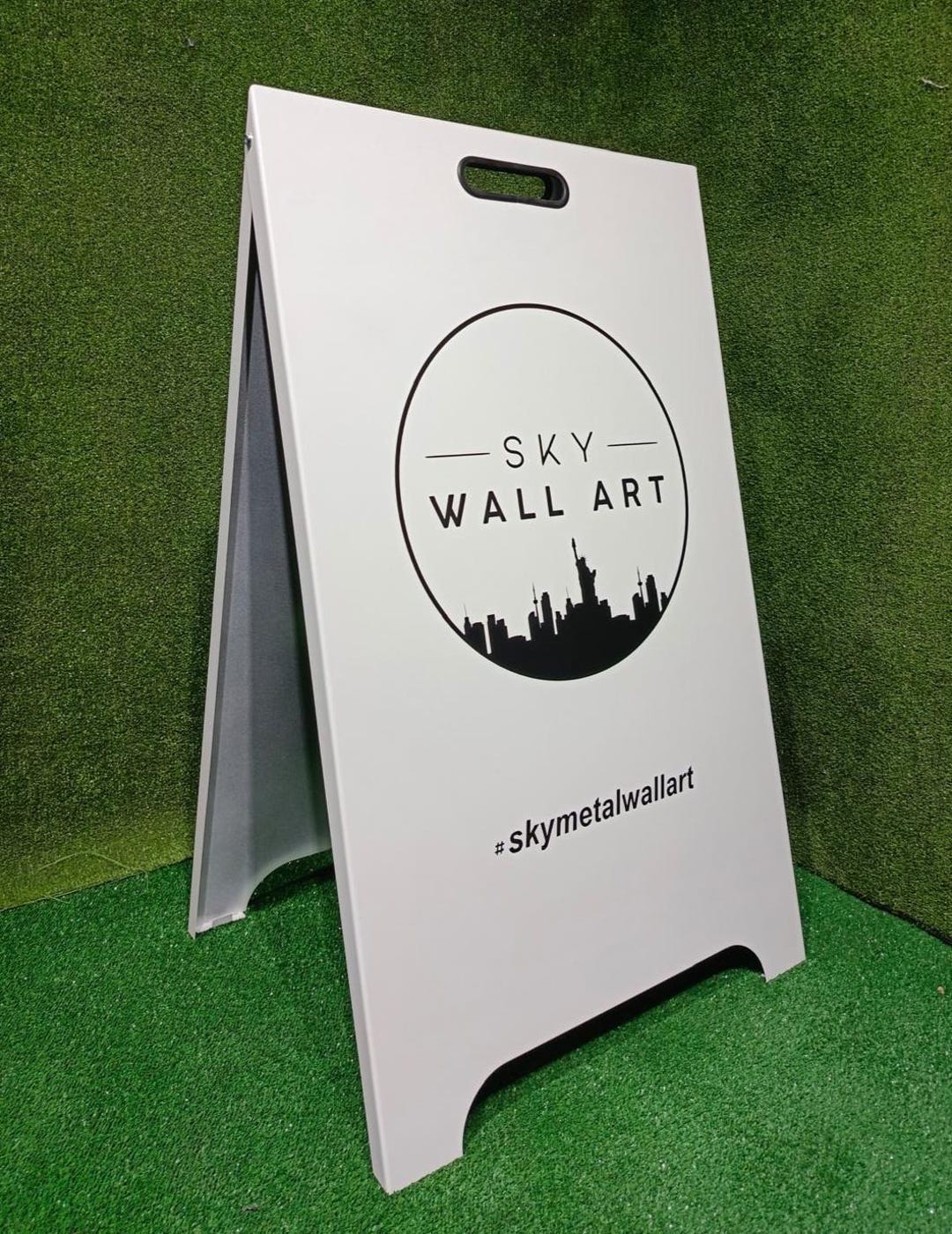 Modern White Sandwich Board, Custom Metal A-frame Sign, Sidewalk Sign ...