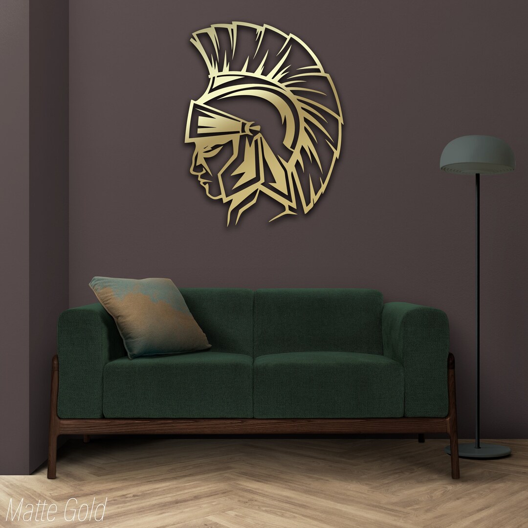 Metal Gladiator Wall Art, Spartan Helmet Metal Wall Art, Helmet Metal ...
