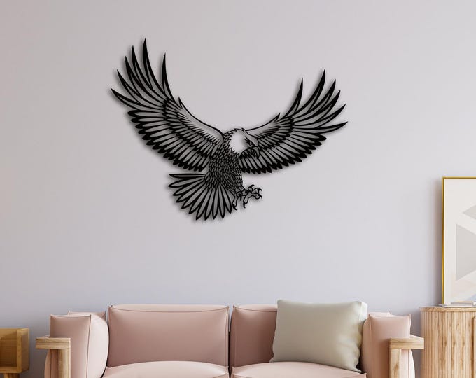 Vintage Sexton Bald Eagle Metal Wall Hanging 27 Patriotic Decor Made in ...