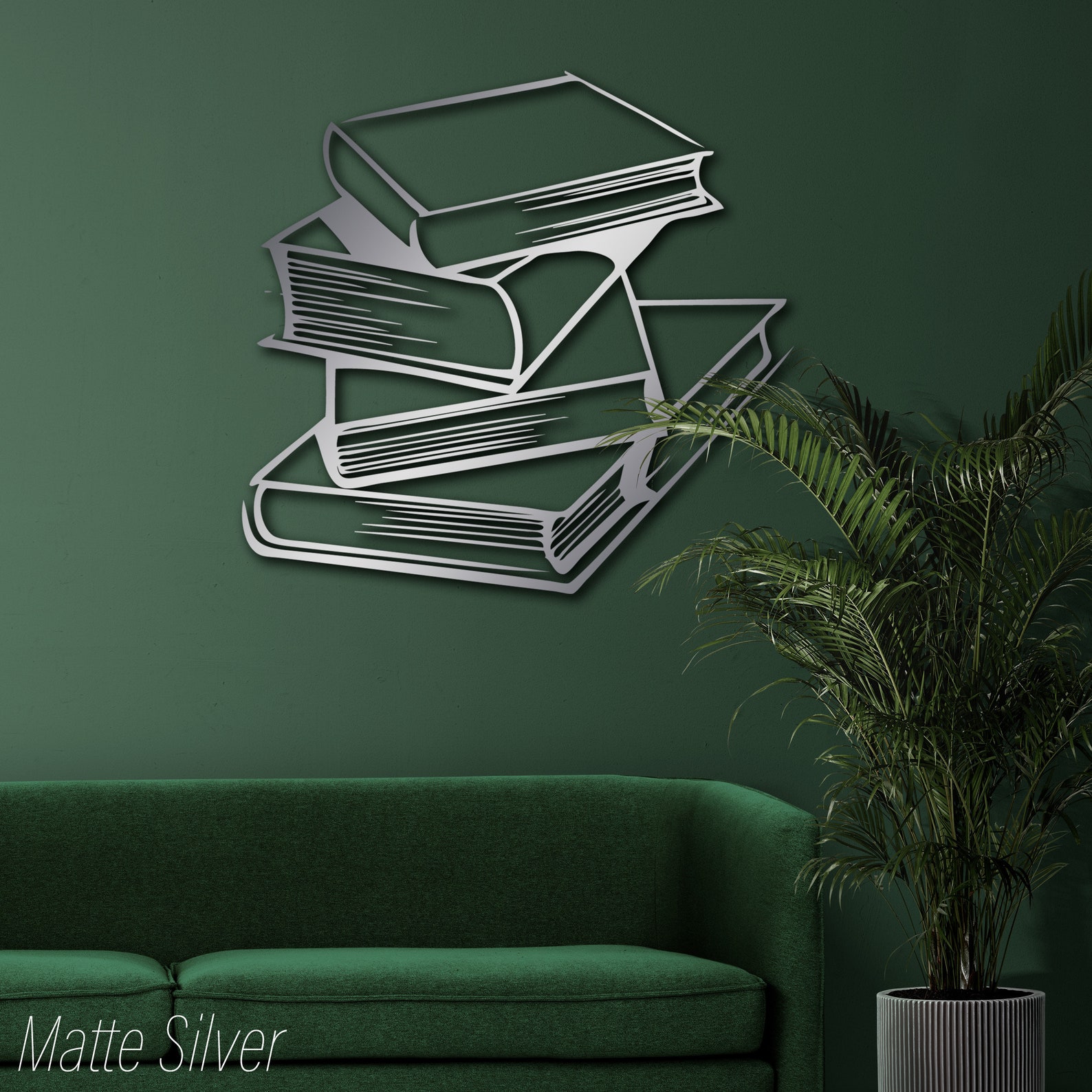 Metal Books Wall Art, Study Room Metal Wall Decor, Gift for Book Lovers ...