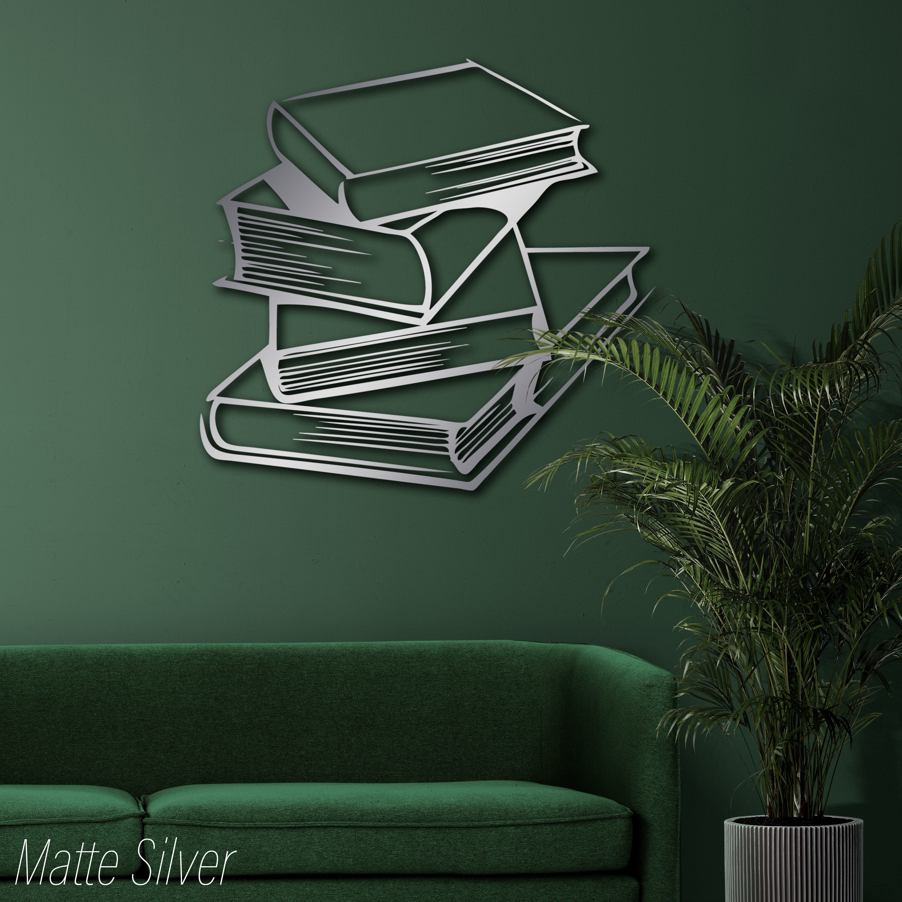 Metal Books Wall Art, Study Room Metal Wall Decor, Gift for Book Lovers ...