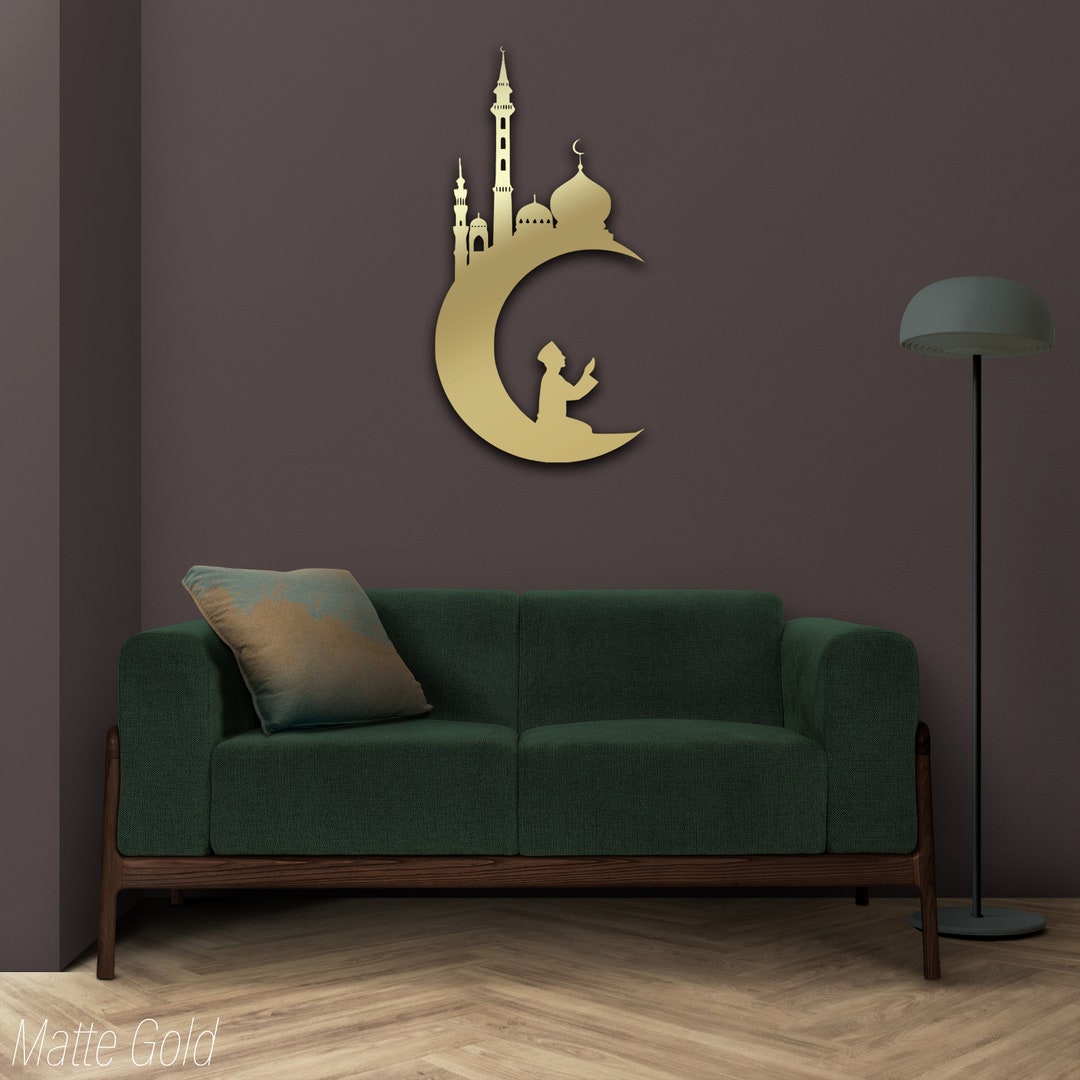 Beautiful Mosques Metal Wall Art, Mosque Figures Wall Decoration, Metal ...