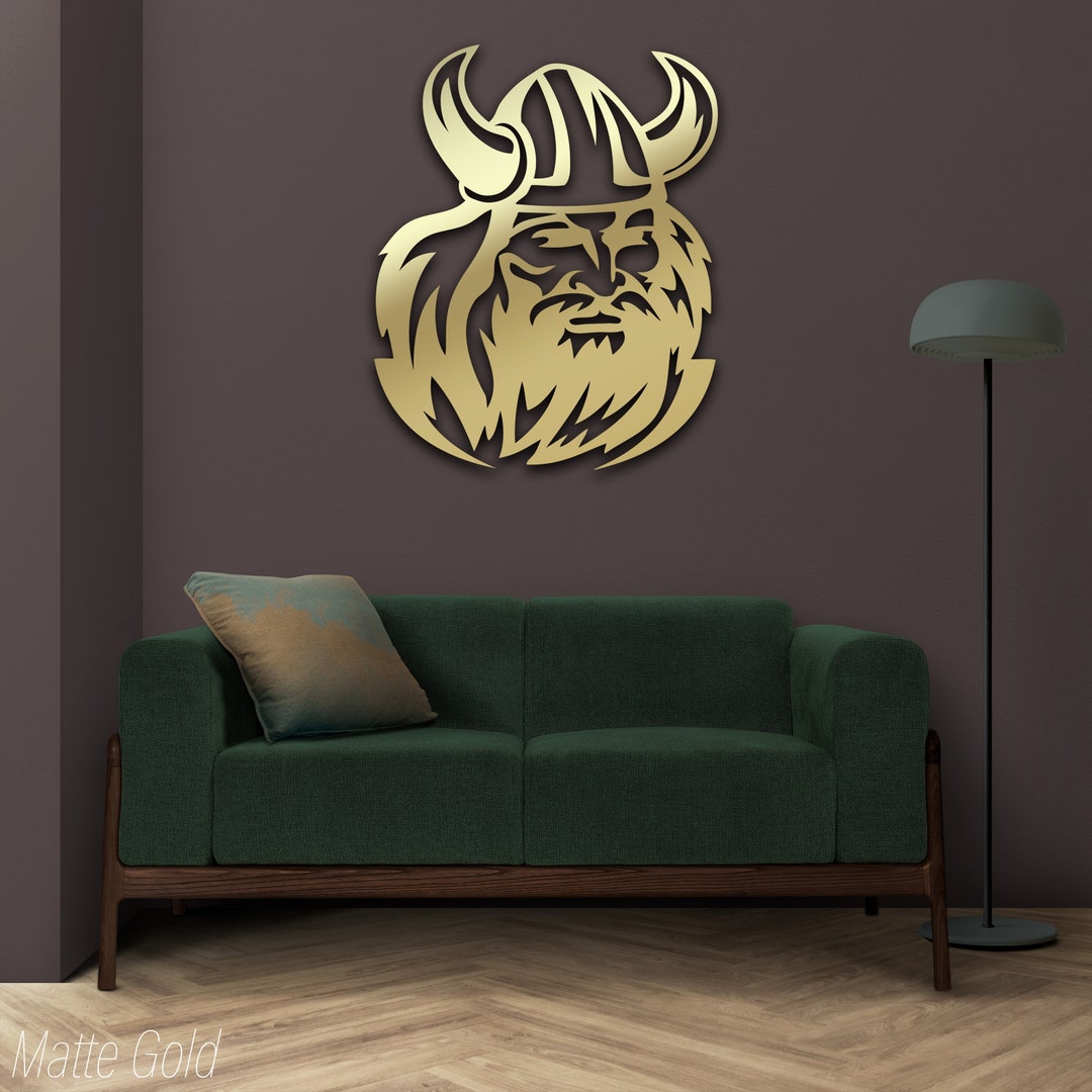 Metal Viking Home Decor, Viking Warrior Metal Wall Art, Scandinavian ...
