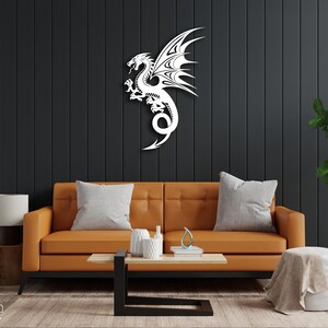 Dragon Metal Wall Art, Dragon Wall Hanging, Ancient Dragon Hand Drawing ...