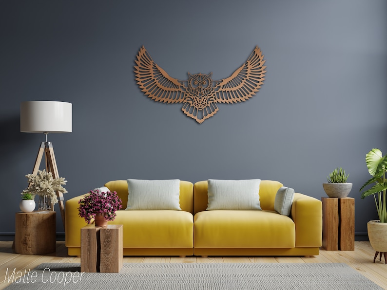 Large Owl Metal Wall Art, Metal Owl Wall Art, Metal Wall Decor, Metal ...