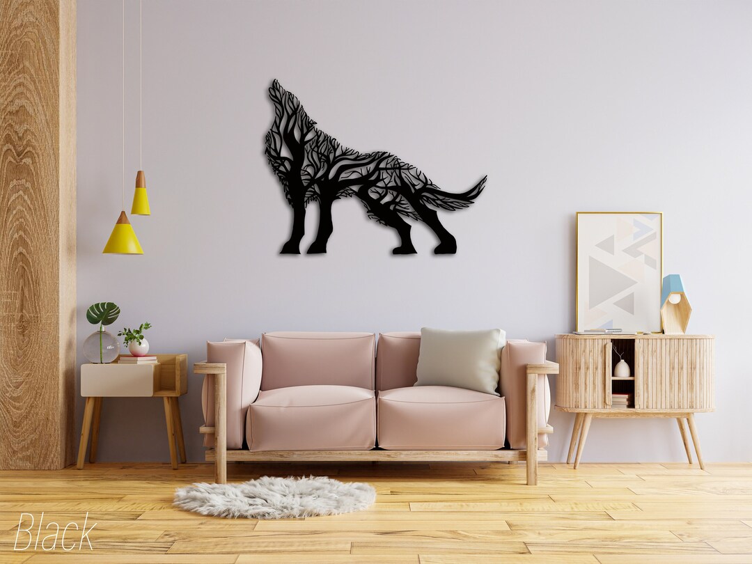 Wolf Tree Metal Wall Decor, Wolf Wall Decor, Calligraphy, Wall Hangings ...