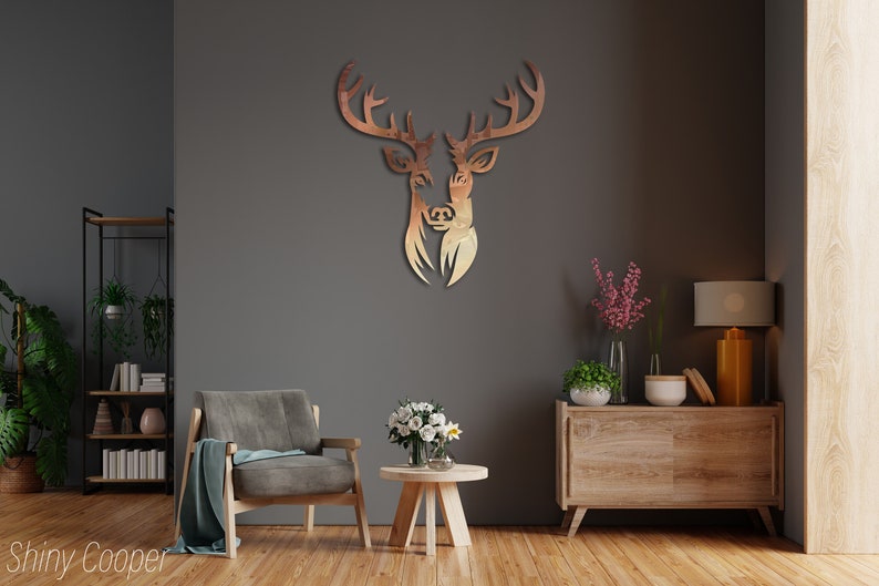 Metal Deer Head Wall Art, Deer Head Wall Art, Deer Lovers, Unique ...