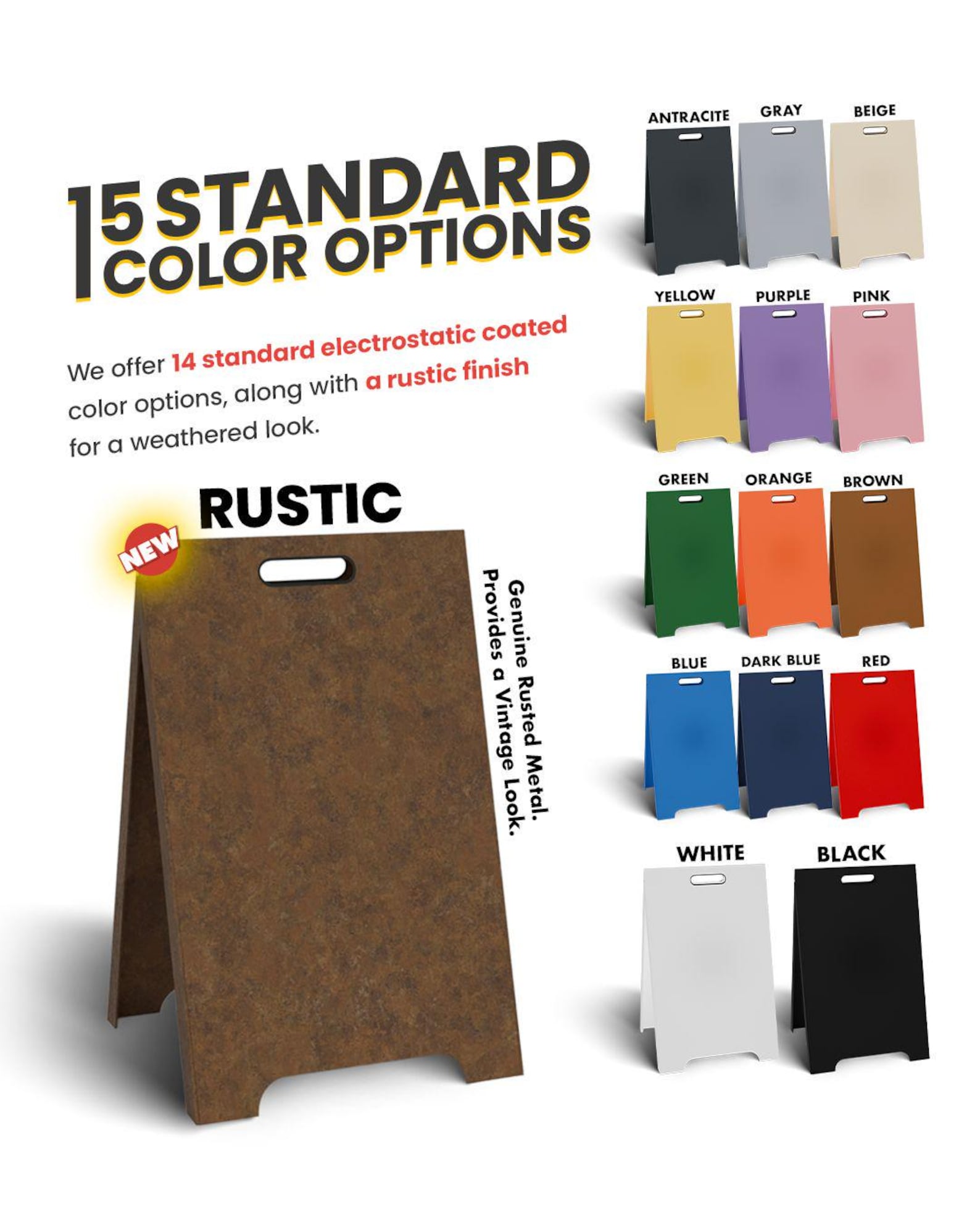 Outdoor Heavy Duty A Frame Sign | Custom Metal Sidewalk Board | Double ...